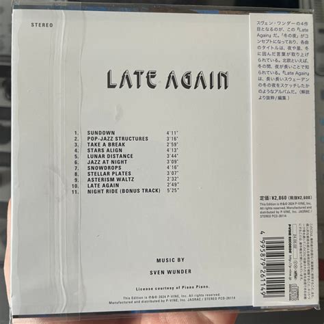 Sven Wunder Late Again Cd Deform Müzik