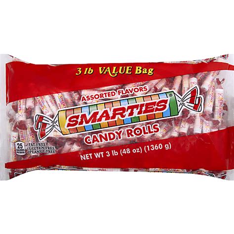 Smarties Candy Rolls Assorted Flavors Value Bag 3 Lb Snacks Chips