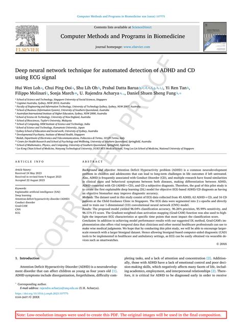 Pdf Deep Neural Network Technique For Automated Detection Of Adhd And Cd Using Ecg Signal