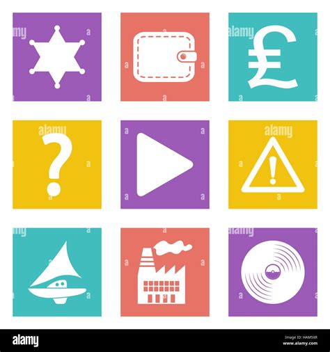 Color Icons For Web Design And Mobile Applications Set 24 Vector Illustration Stock Vector