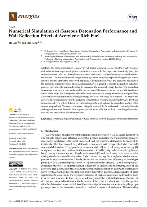 Pdf Numerical Simulation Of Gaseous Detonation Performance And Wall Reflection Effect Of