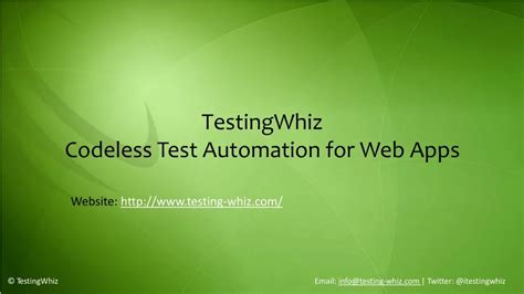 Ppt Testingwhiz Codeless Test Automation For Web Apps Powerpoint Presentation Id1280833