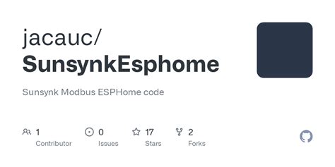 Github Jacauc Sunsynkesphome Sunsynk Modbus Esphome Code