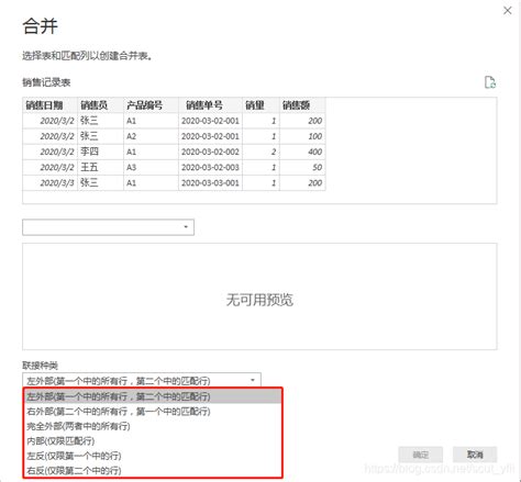 Power Query合并查询的各种联结种类，对比sql中各种join连接左反连接 Csdn博客