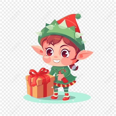 귀여운 크리스마스 엘프 벡터만화클립 아트상표 Png 일러스트 무료 다운로드 Lovepik
