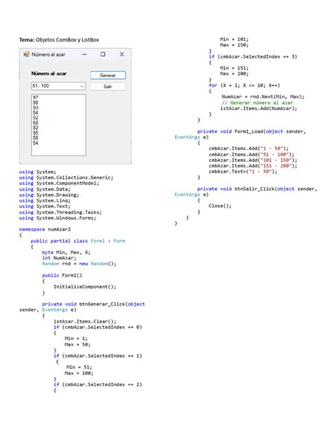 Uso De Combobox Y Listbox Pdf