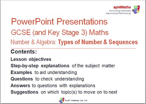 Apt4maths 10 Gcse And Ks3 Maths Number And Algebra Lesson Powerpoint Presentations On Types Of