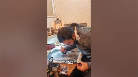 نقاشی سیاه قلم سبک هایپر رئال Art Painter پرتره سیاهقلم هایپررئال