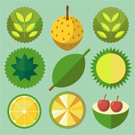 Premium Vector Flat Design Fruit Icons