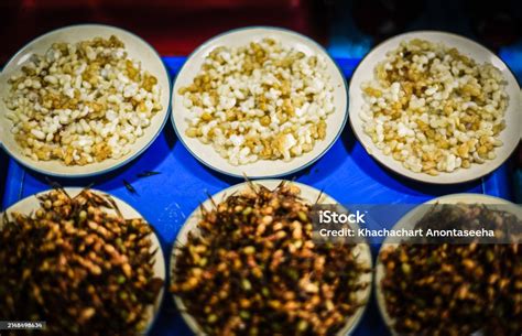 Ant Larvae And Red Ant Eggs In Plates For Sale At A Local Market In