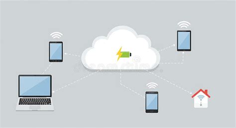 Illustration Depicting Cloud Computing Connectivity Central Cloud Icon