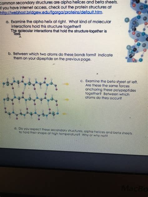 solved examine the alpha helix at right what kind of