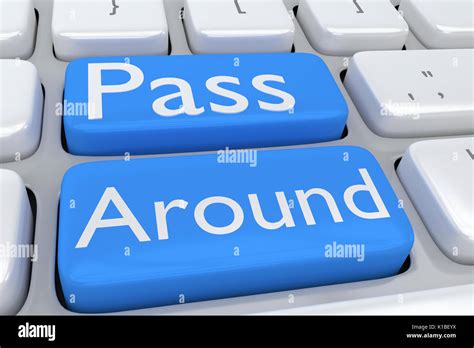 Render Illustration Of Computer Keyboard With The Print Pass Around On