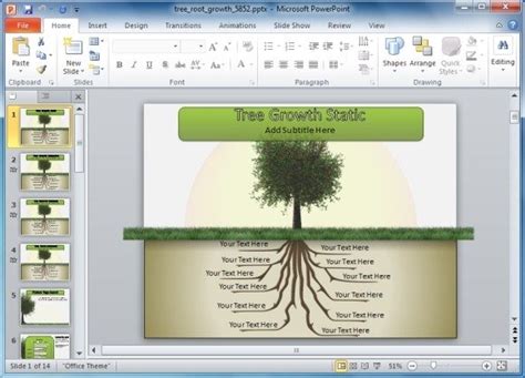 Animated Tree With Roots PowerPoint Template