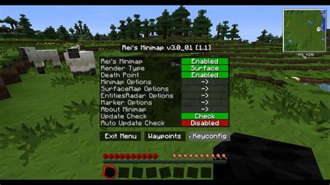 Minecraft Client Mods And Plugins Review Reis Mini Map V3 0 01 Youtube