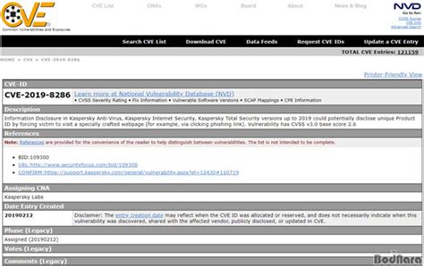 다수의 카스퍼스키 보안 Sw서 개인 정보 유출 위협 취약점 발견 보드나라
