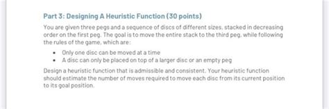 Solved Part Designing A Heuristic Function Points Chegg Com
