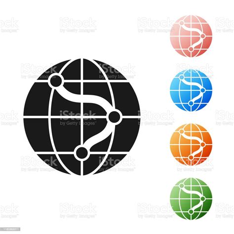 흰색 배경에 격리 된 지구 아이콘에 검은 위치입니다 세계 또는 지구 기호입니다 다채로운 아이콘을 설정합니다 벡터 일러스트레이션 0명에 대한 스톡 벡터 아트 및 기타 이미지