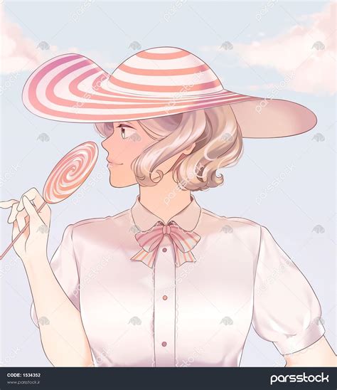 دختر زیبا بلوند کلاه صورتی نقاشی دیجیتال 1534352