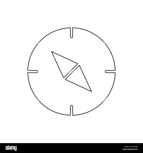 Compass Line Icon Navigation Equipment Symbol Vector Illustration