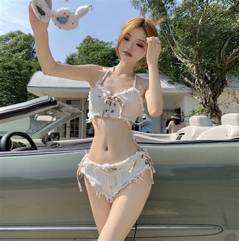 프리셔터 무료당일출고 여름 썸머 청 데님 바캉스 비키니 수영복 비치웨어 여행