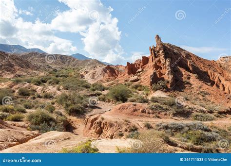 The Fairytale Canyon Or Skazka Canyon Near Issyk Kul Lake Kyrgyzstan