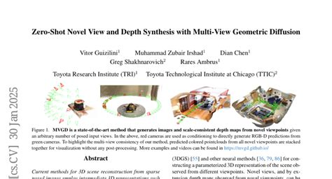 zero shot novel view and depth synthesis with multi view geometric