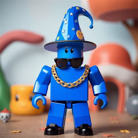 Vibrant Blue Roblox Character With Diamond Head