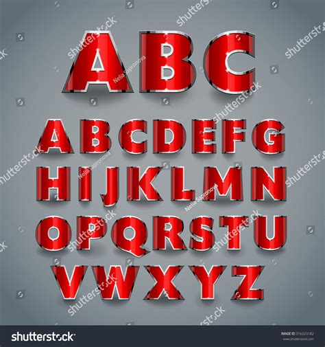 Shiny Red Font Alphabet Design Vector Stock Vector Royalty Free Shutterstock