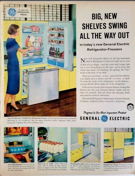 1950s Fridge A Gec 1950s Cream Coloured Fridge With Freezer