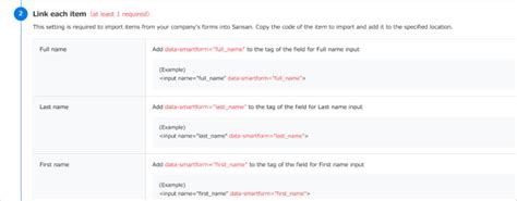 Smart Forms Form Linkage Settings Step 3 Of 3 Sansan Support Center