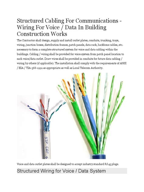 Structured Cabling For Communications Electrical Wiring Cable