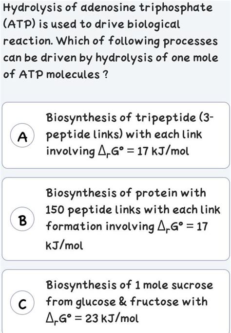 [answered] Hydrolysis Of Adenosine Triphosphate Atp Is Used To Drive Kunduz
