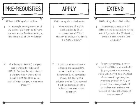 Systems Of Equations Mixture Problems Math Brochure By Math With Ms