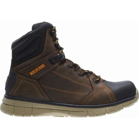 Wolverine Mens Rigger Waterproof 6 In Work Boots Soft Toe Brown