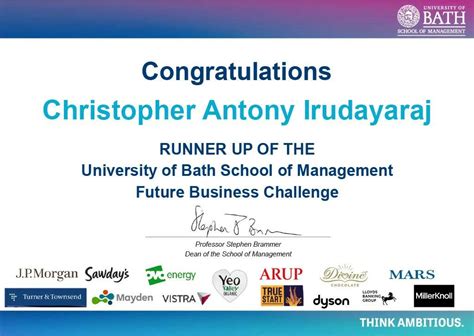 Christopher Antony On Linkedin Thinkambitious Futurebusinesschallenge 20 Comments