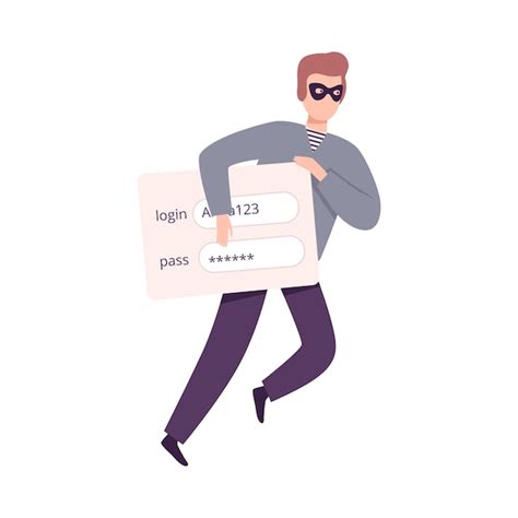 Premium Vector Hacker Stealing Personal Data Masked Thief Hacked