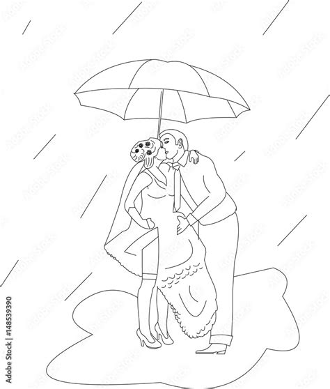 How To Draw People Kissing In The Rain Step By Step