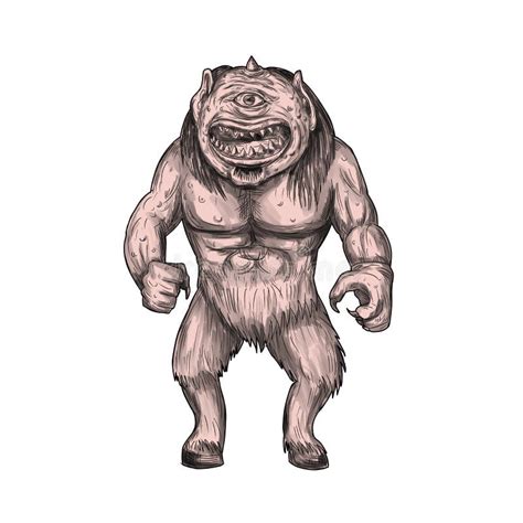 Cyclops Polyphemus Stock Vector Illustration Of Grunge