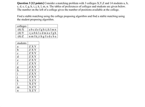 Question 3 12 Points Consider A Matching Problem