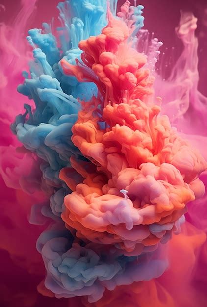 Premium Ai Image A Colorful And Pink Colored Explosion Of Liquid