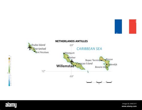 physical and political map of aruba and the netherlands antilles [encapsulated postscript file