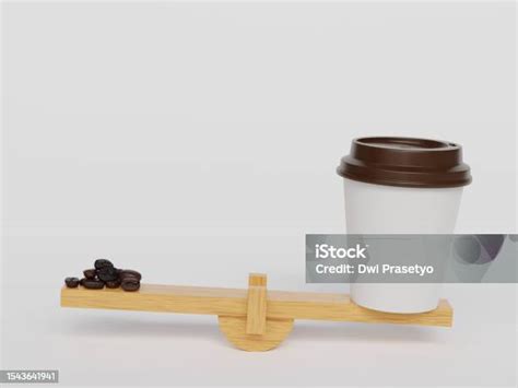 나무 판자 위에 있는 커피 컵과 커피 원두 3d 렌더링 0명에 대한 스톡 사진 및 기타 이미지 0명 디자인 디지털 생성 이미지 Istock