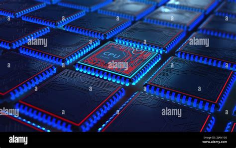 Futuristic Cpu Database Data Center Quantum Processor In Global Computer Network 3d