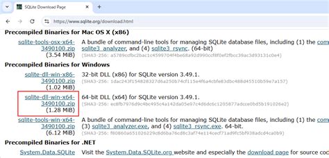 Sqlite Sqlite3dllのダウンロード