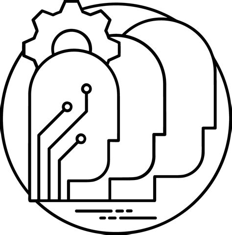 Artificial Intelligence Icon Symbol Vector Image Illustration Of The Brain Robot Learning Human