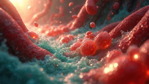 Artery Interior Shows Hdl Cholesterol Battling Ldl Cholesterol Omega 3 Acids Swirl Around Stock