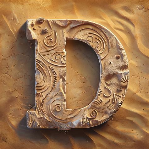 Desert Inspired D Monogram With Tribal Patterns And Texture Monogram Playground