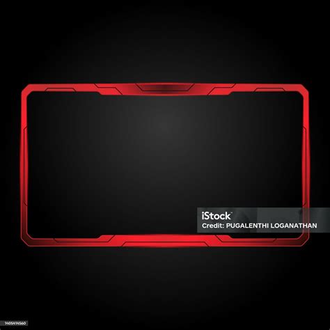 라이브 스트리밍을위한 빨간색 비디오 테두리 프레임 크리에이티브 페이스 캠 오버레이 게임 Ui 패널 라이브 방송 용 로어 서드에 대한 스톡 벡터 아트 및 기타 이미지 Istock