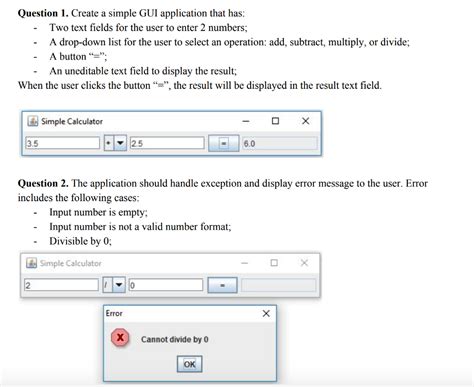 Solved Question 1 Create A Simple Gui Application That Has